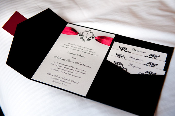 1 Wedding Invitation Red Black Wedding Invitation Significant 